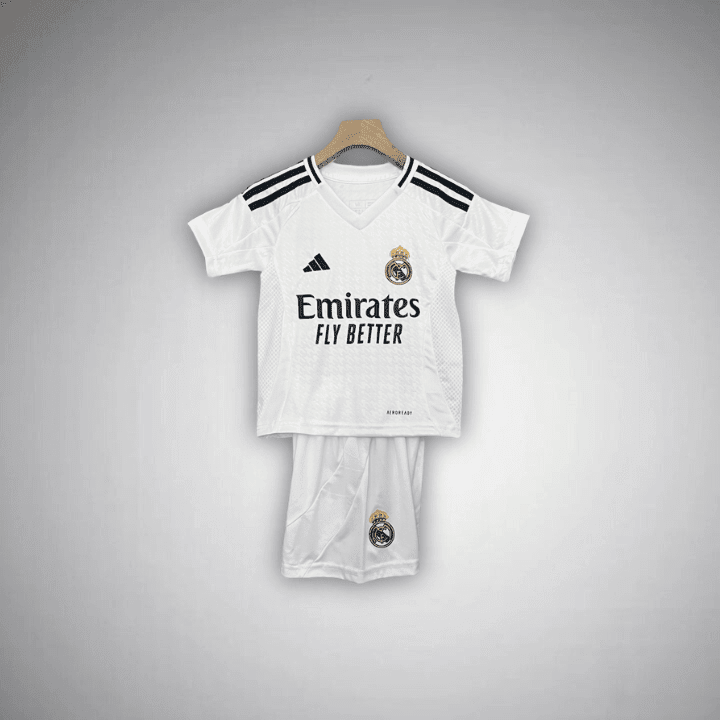 24/25 Real Madrid Home Kids Size Kit from FootballPrestige.club ...
